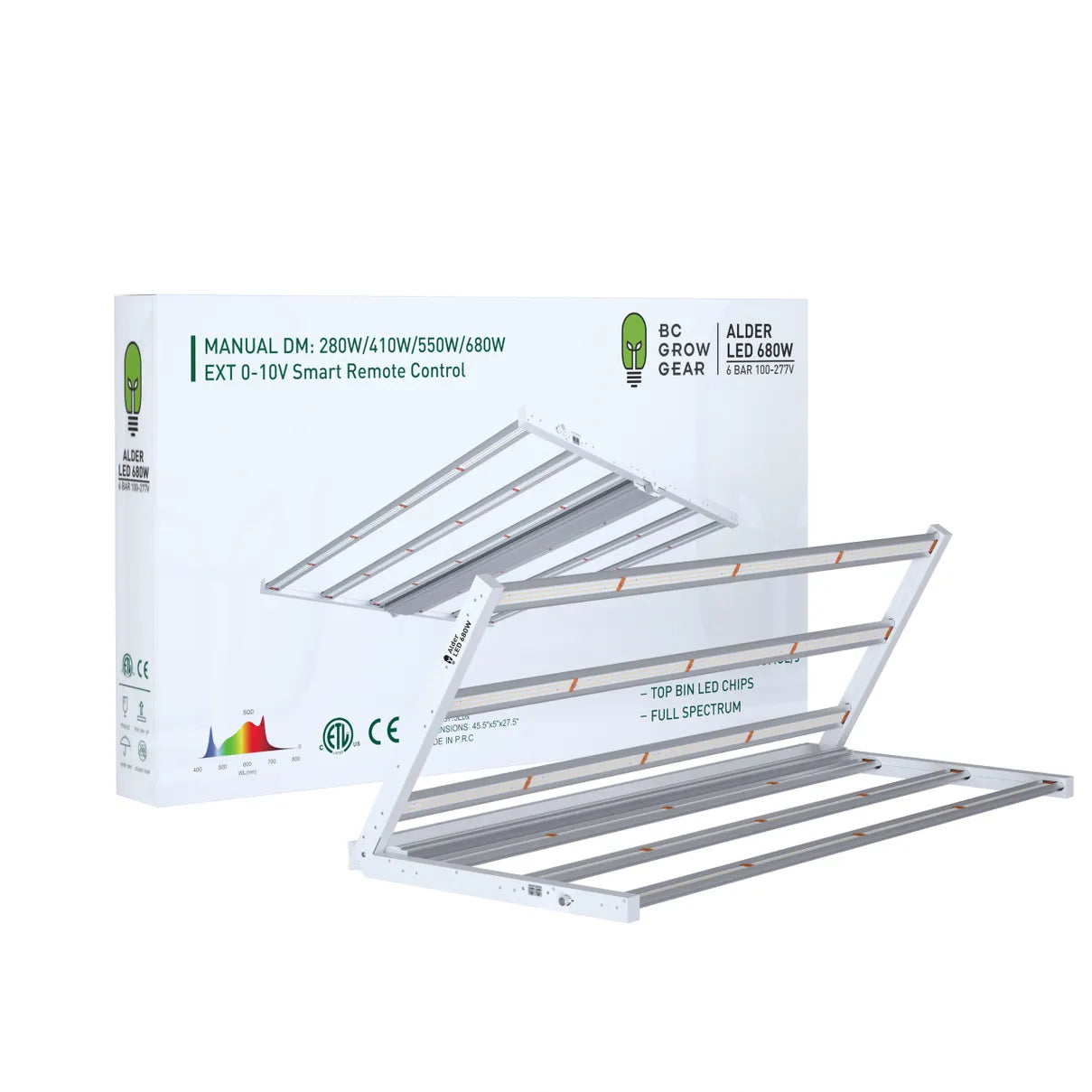 BC GROW GEAR ALDER LED 680W Grow Light | Samsung & Osram, 1750 µmol/s ...